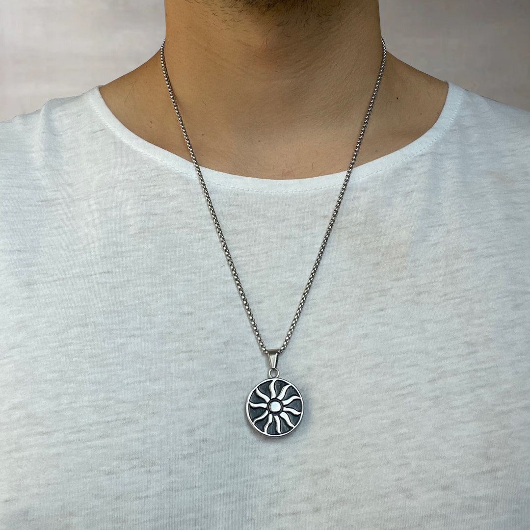 Sun Punk Necklace • Sun Pendant • Silver Pendant • Cool Necklace for ...