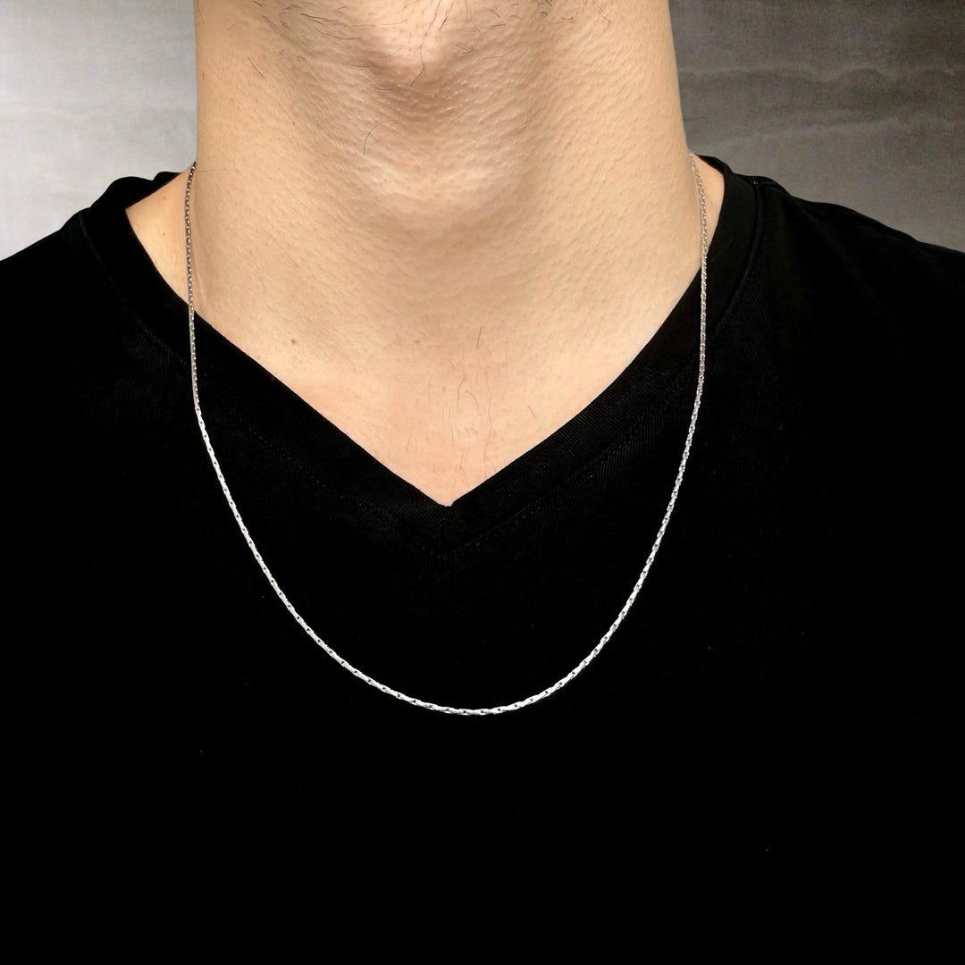 Silver Wire Chain for Men Silver Chain Necklace for Men Chain Necklace ...