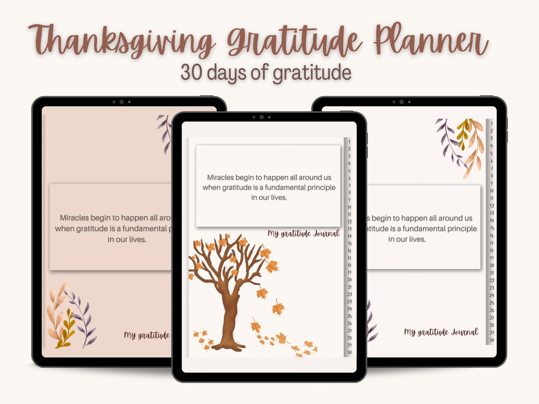 Thanksgiving Gratitude Journal and Planner, Gratitude Planner, 5 Minute ...