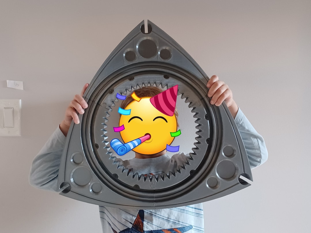 Huge 18" Rotary Engine Rotor 3D Wall Art in Steel Gray - 250% Size! - Etsy