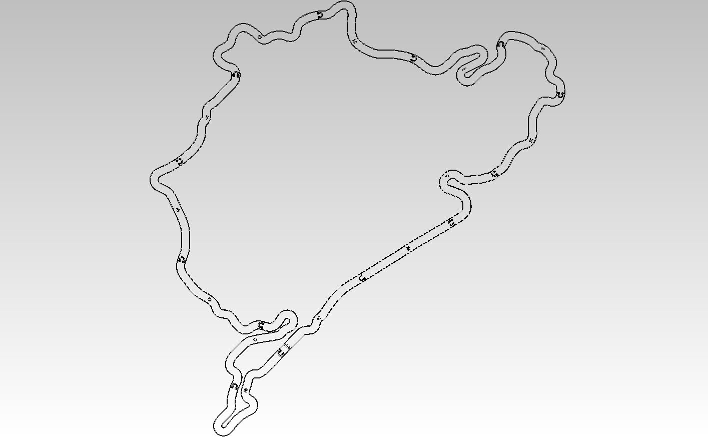 Huge 44 Nurburgring 3D Race Track Map Outline Wall Art F1 GP, for ...