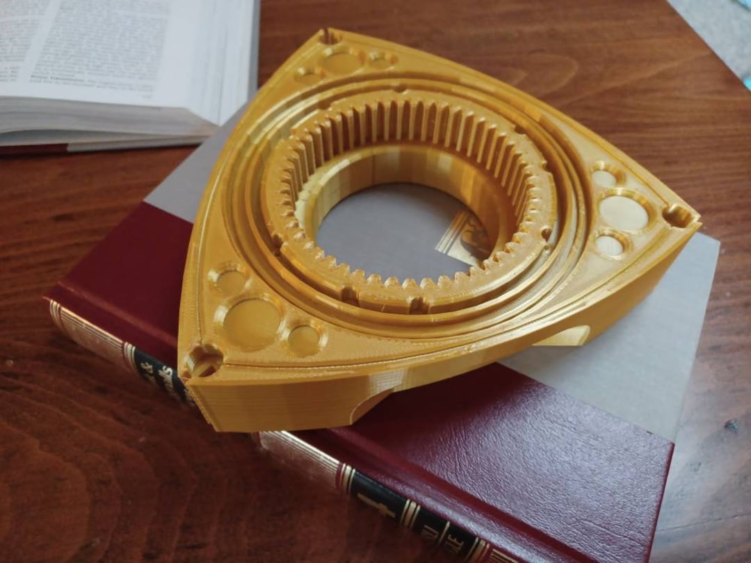 Rotary Engine Rotor in Gold, 3D Wall Art - Life Size! Wankel, Mazda 13B ...