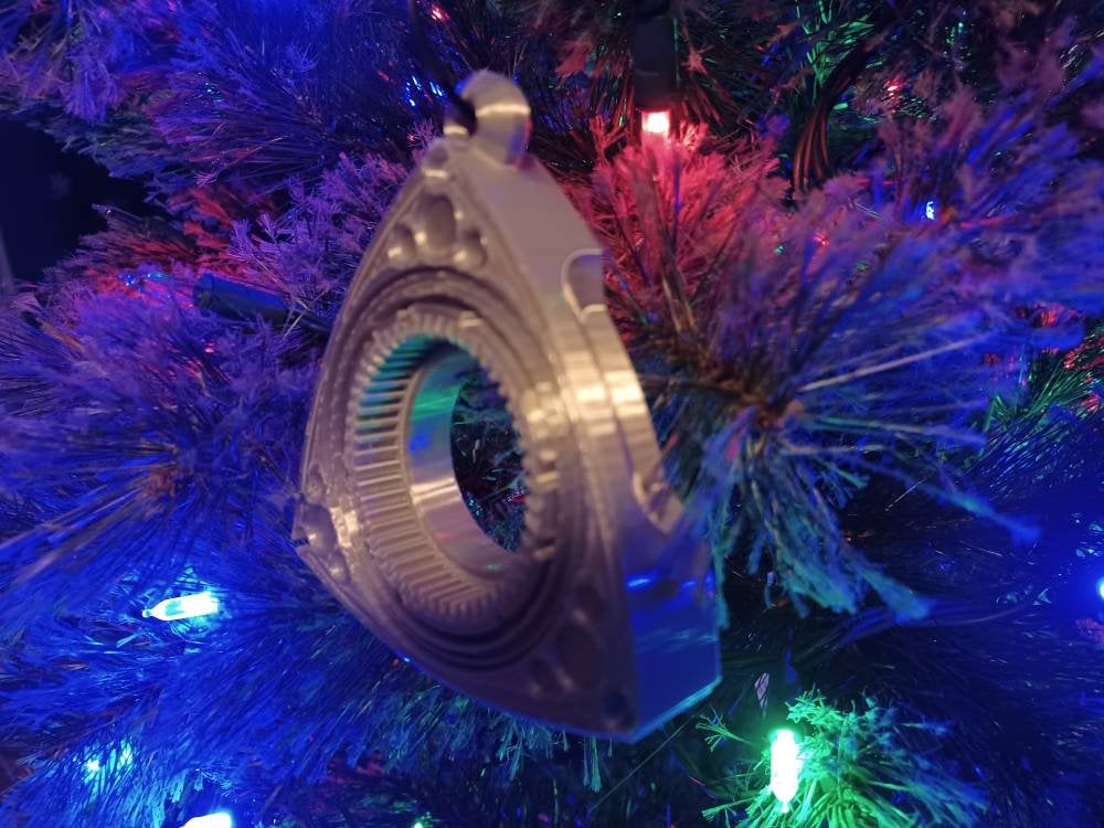Rotary Engine Rotor Christmas Ornament in Silver 3d, 1/2 Scale Wankel ...