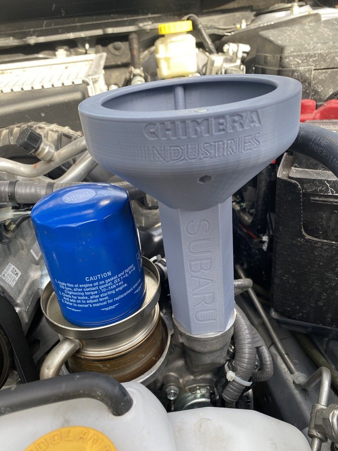 No Spill Threaded Oil Funnel for Turbo Subaru W/ Oil Cooler - Vented High Flow & Magnetic! - Etsy