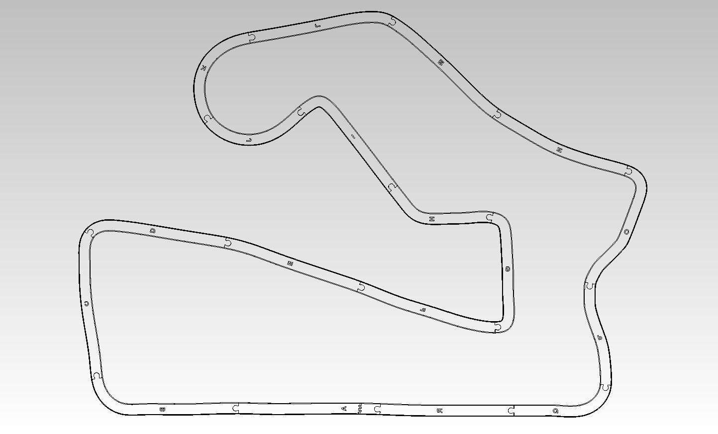 Large 36 Road America RA 3D Race Track Map Outline Wall Art, for Garage ...