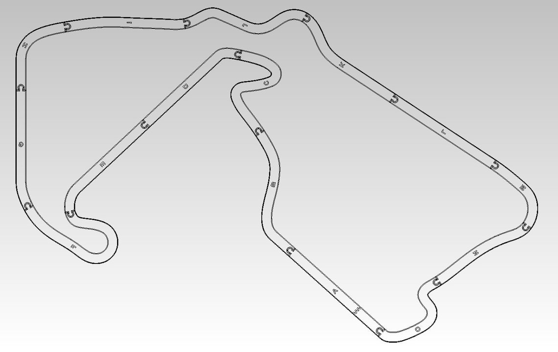 Large 36" Silverstone UK F1 3D Race Track Map Outline Wall Art, for ...