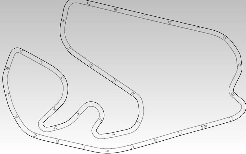 Large 36" Interlagos Brazil F1 Track, 3D Map Outline Wall Art, for ...