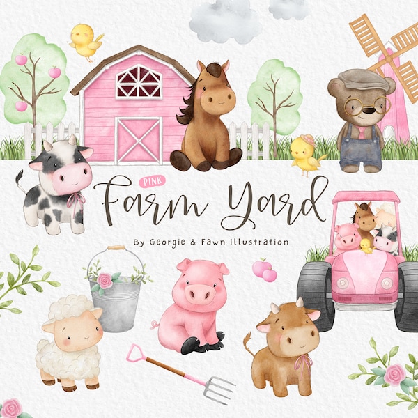 Farm Animal Clipart - Etsy