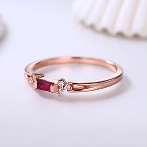 14k Gold Natural Ruby Ring / Genuine Ruby Ring Available in Gold, Rose ...