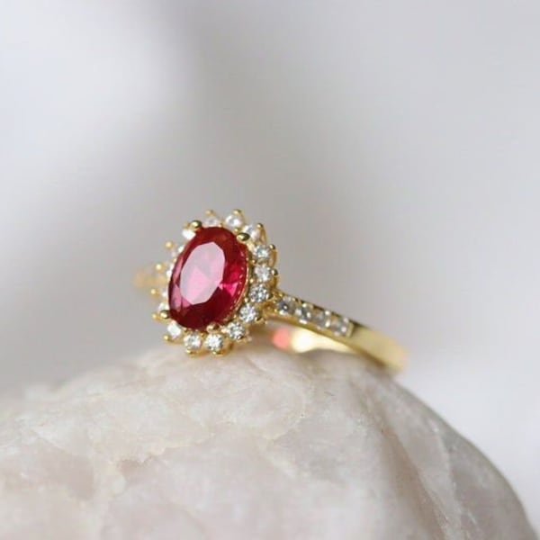 Small Ruby Ring - Etsy