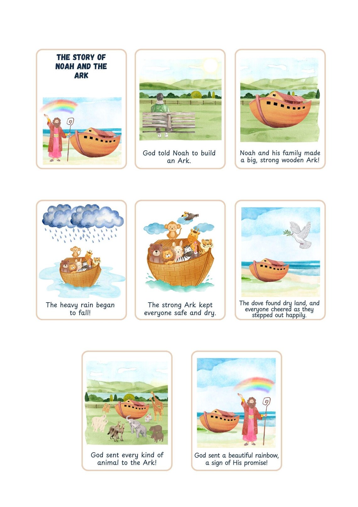 PDF Printable Finger Puppets | Noah and the Ark Story Guide for Kids ...