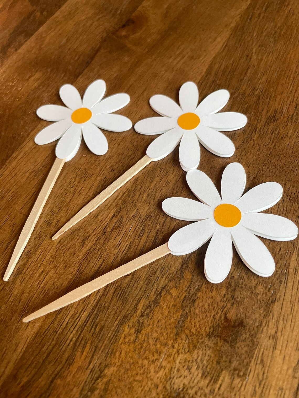 Daisy Cupcake Toppers Birthday Cupcakes Daisy Decorations - Etsy