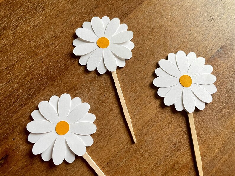 Daisy Cupcake Topper Birthday Cupcake Daisy Decoration - Etsy