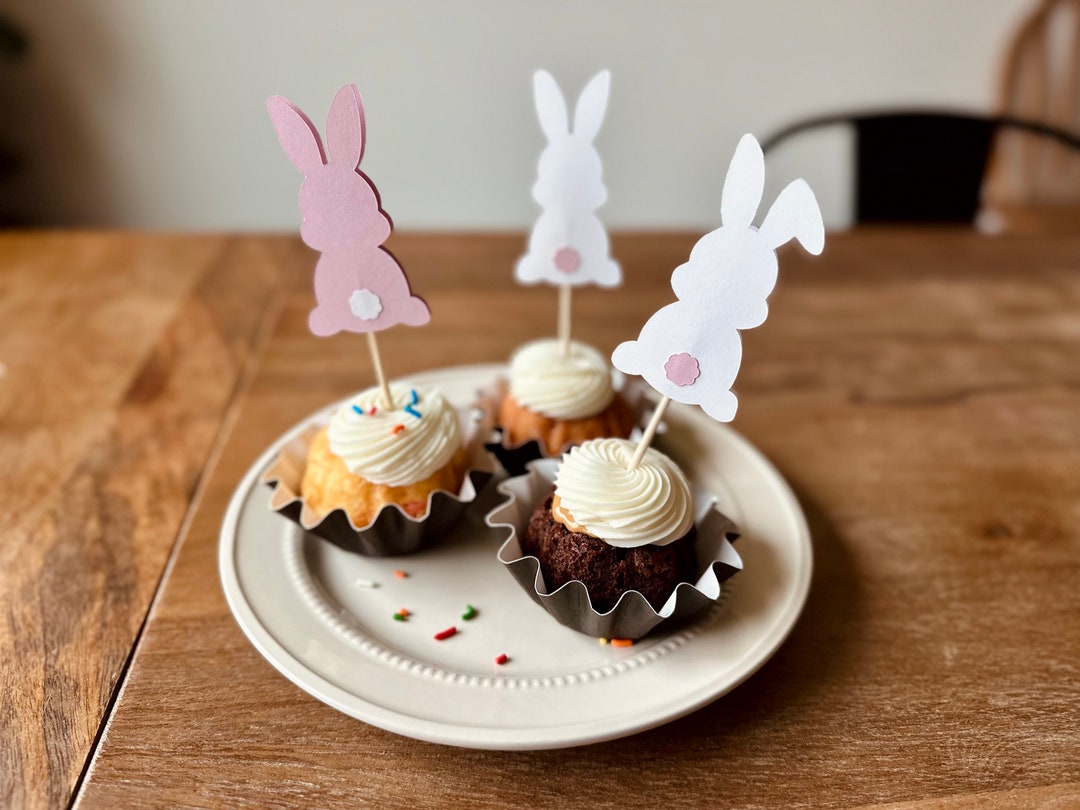 Easter Cupcake Toppers, Bunny Cupcakes, Easter Decorations, Custom ...