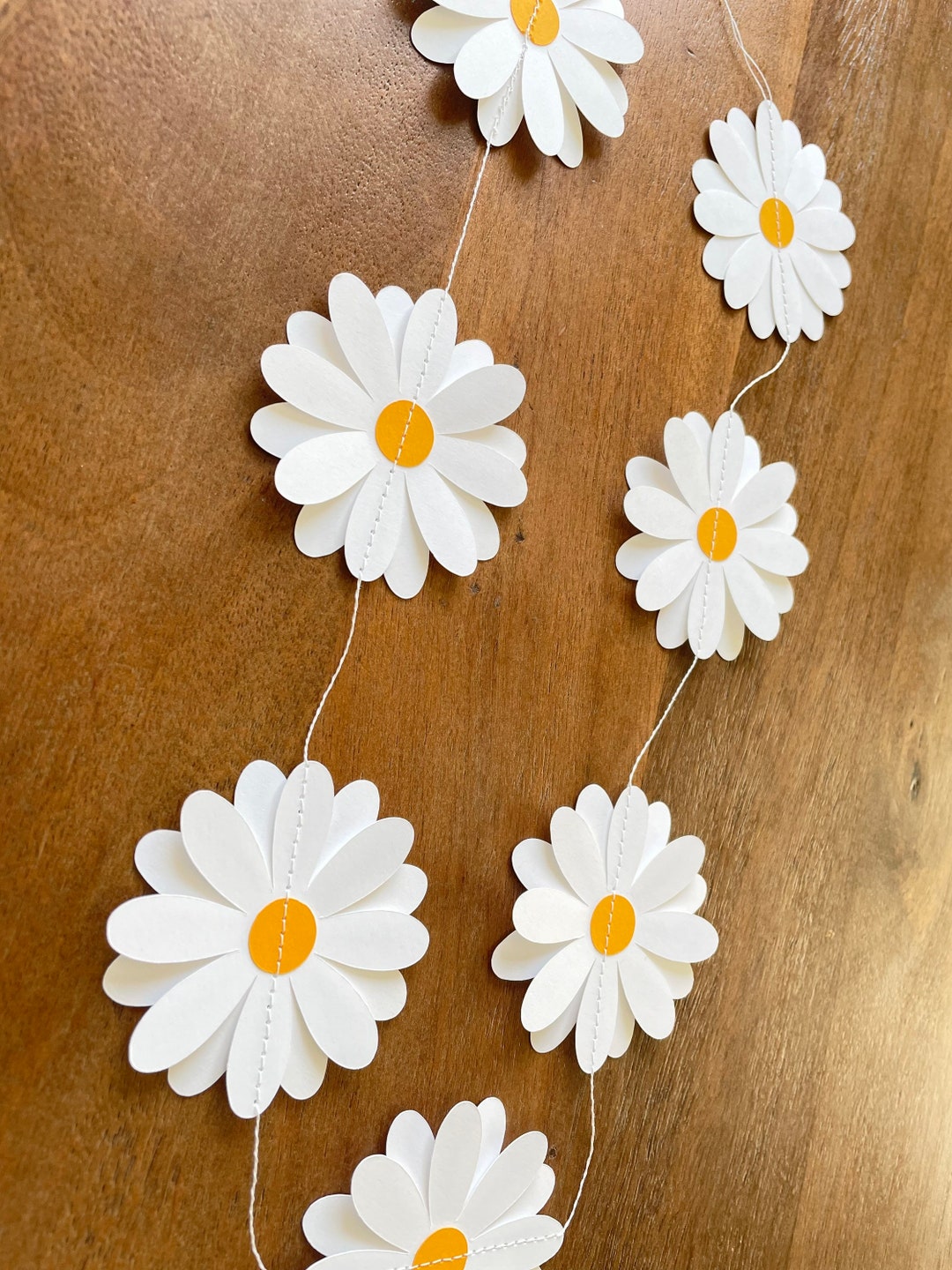Custom Daisy Paper Flower Garland, Birthday Decoration, Baby Shower ...