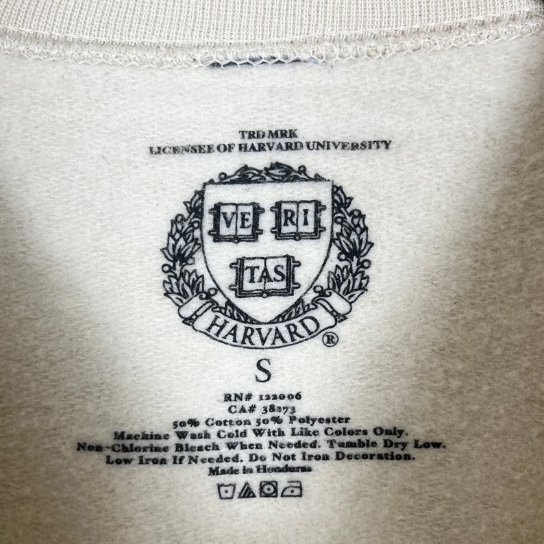 Harvard University Big Print Logo Crewneck Unisex Sweatshirt Beige ...