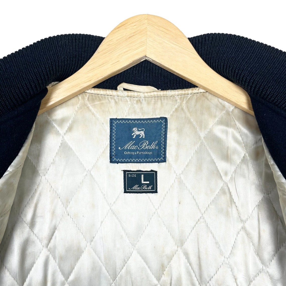 Vintage Macbeth Varsity Jacket Skatesbrand Streetwear Navy Blue Size ...