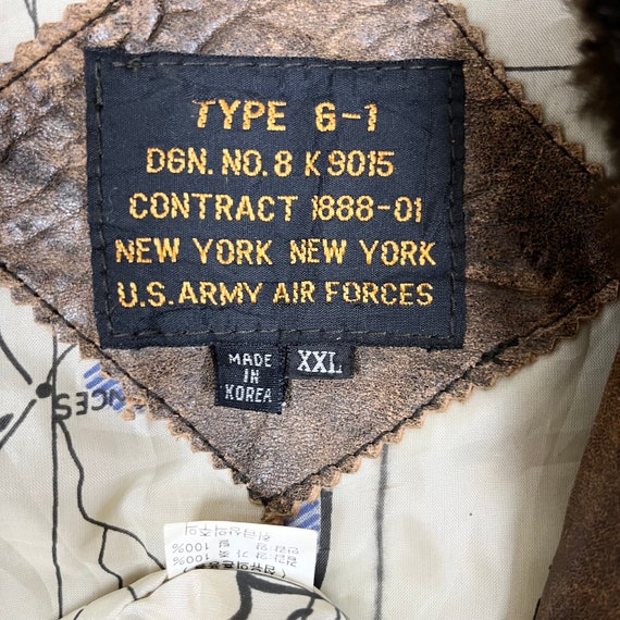 Vintage 90s Military USAF US Army Bomber Flight Leath… - Gem