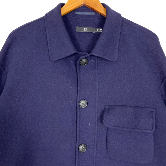 Jil Sander X Uniqlo Men's Wool Light Jacket Designer Navy Jil Sander X Uniqlo Men's Wool Light Jacket Designer Navy