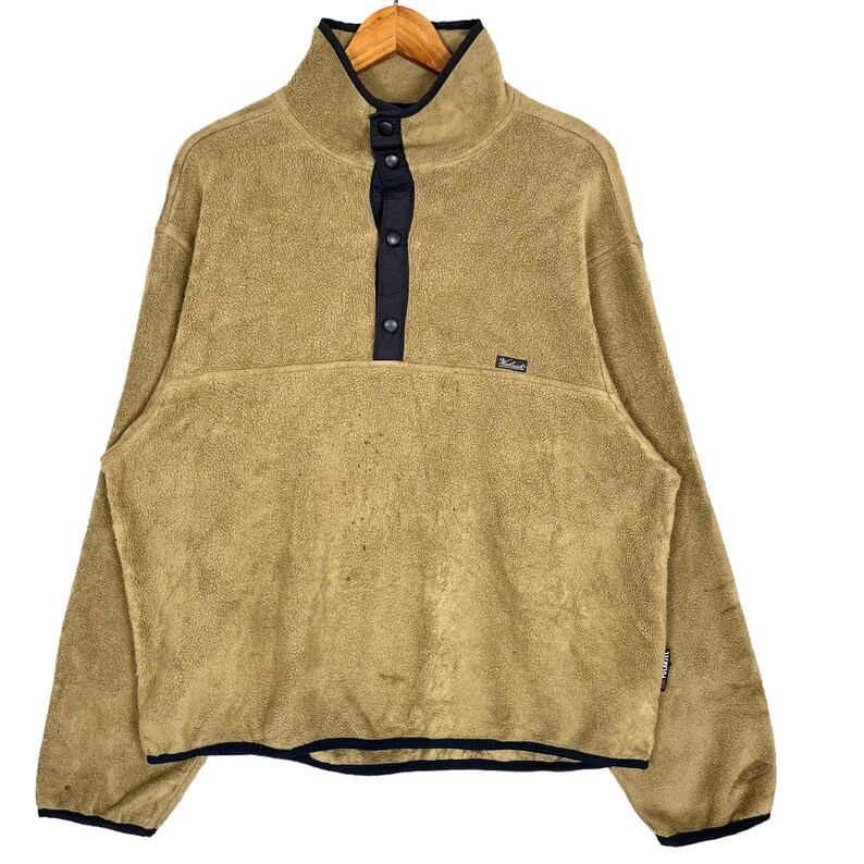 Vintage Woolrich Mens Half Button Anorak Fleece Jacket Outdoor Hiking ...