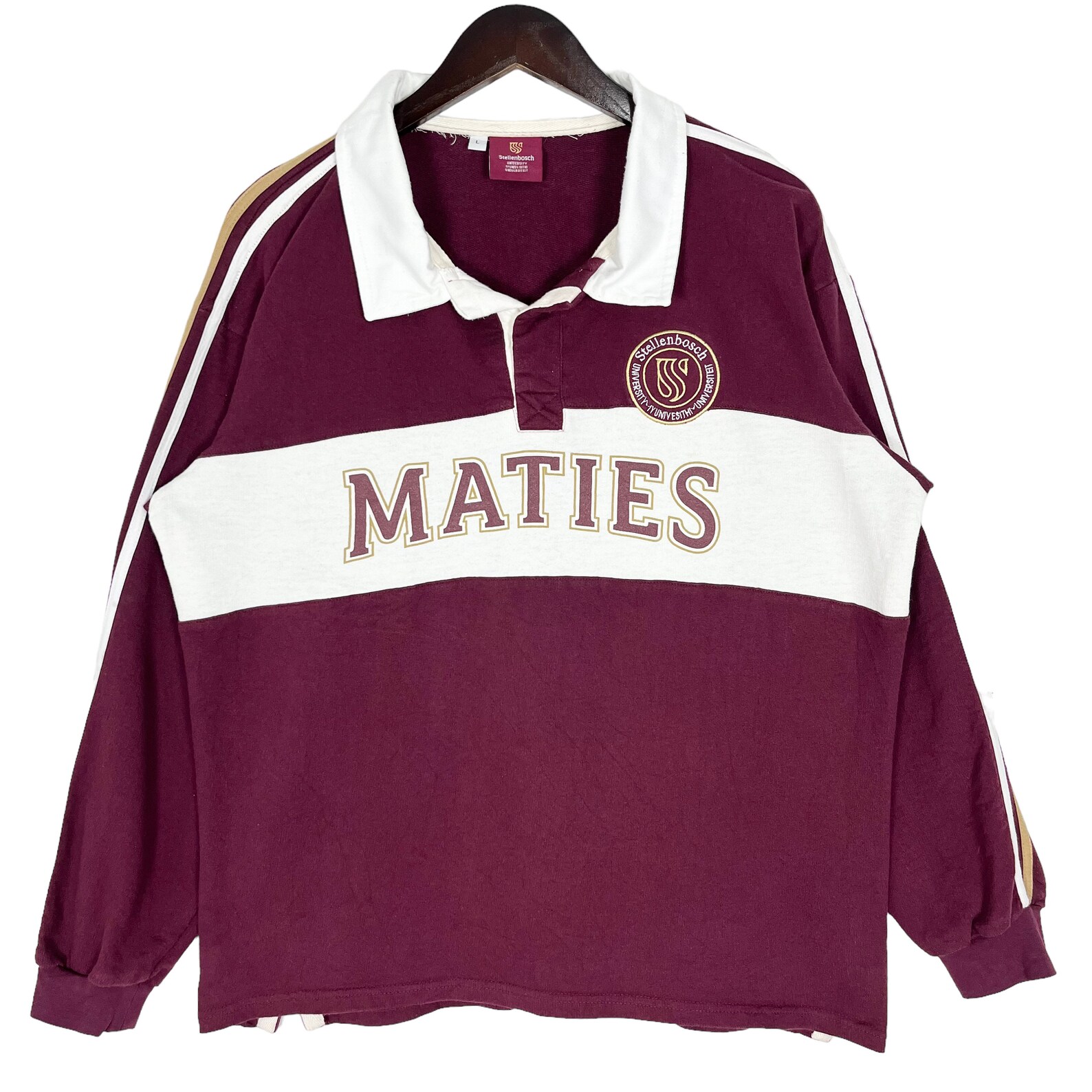 University Stellenbosch Maties Rugby Shirt Long Sleeve Sweatshirt Size ...
