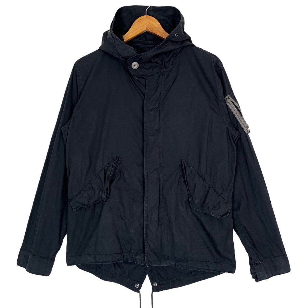 Avirex Military Fish Tail Black Parka Jacket Size Medium Made in Japan ...