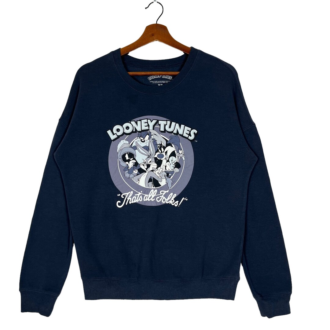Cartoon Animation Looney Tunes Jumper Crewneck Sweatshirt Dark Blue ...