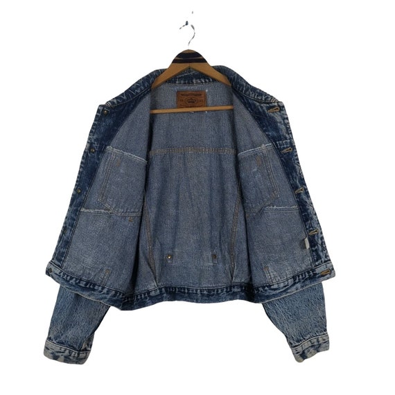 Vintage 90’s Big John Denim Trucker Jacket Blue Size … - Gem