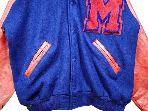 Vintage 90’s Maverick Leather Sleeve Varsity Jacket L… - Gem