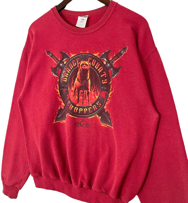 Vintage Y2K Orange County Choppers Big Print Logo Crewneck Sweatshirt ...
