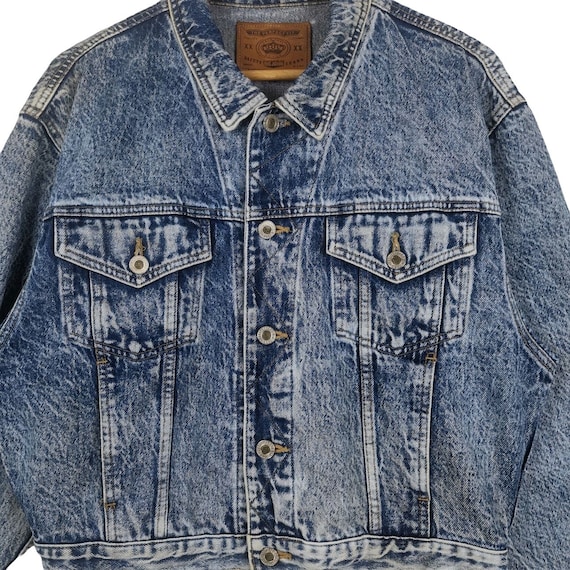Vintage 90’s Big John Denim Trucker Jacket Blue Size … - Gem