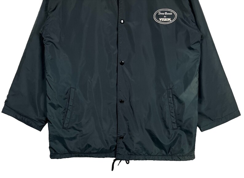 Vintage Vision Coach Jacket Snap Button Streetwear Skates Brand Black ...
