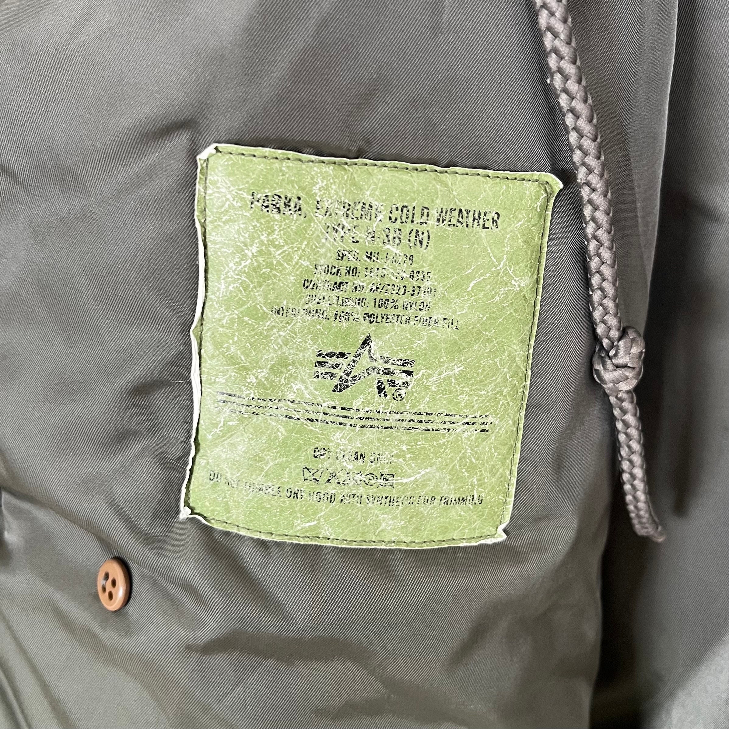 Alpha Industries Military Parka Jacket Green Size Large Made in Vietnam ...