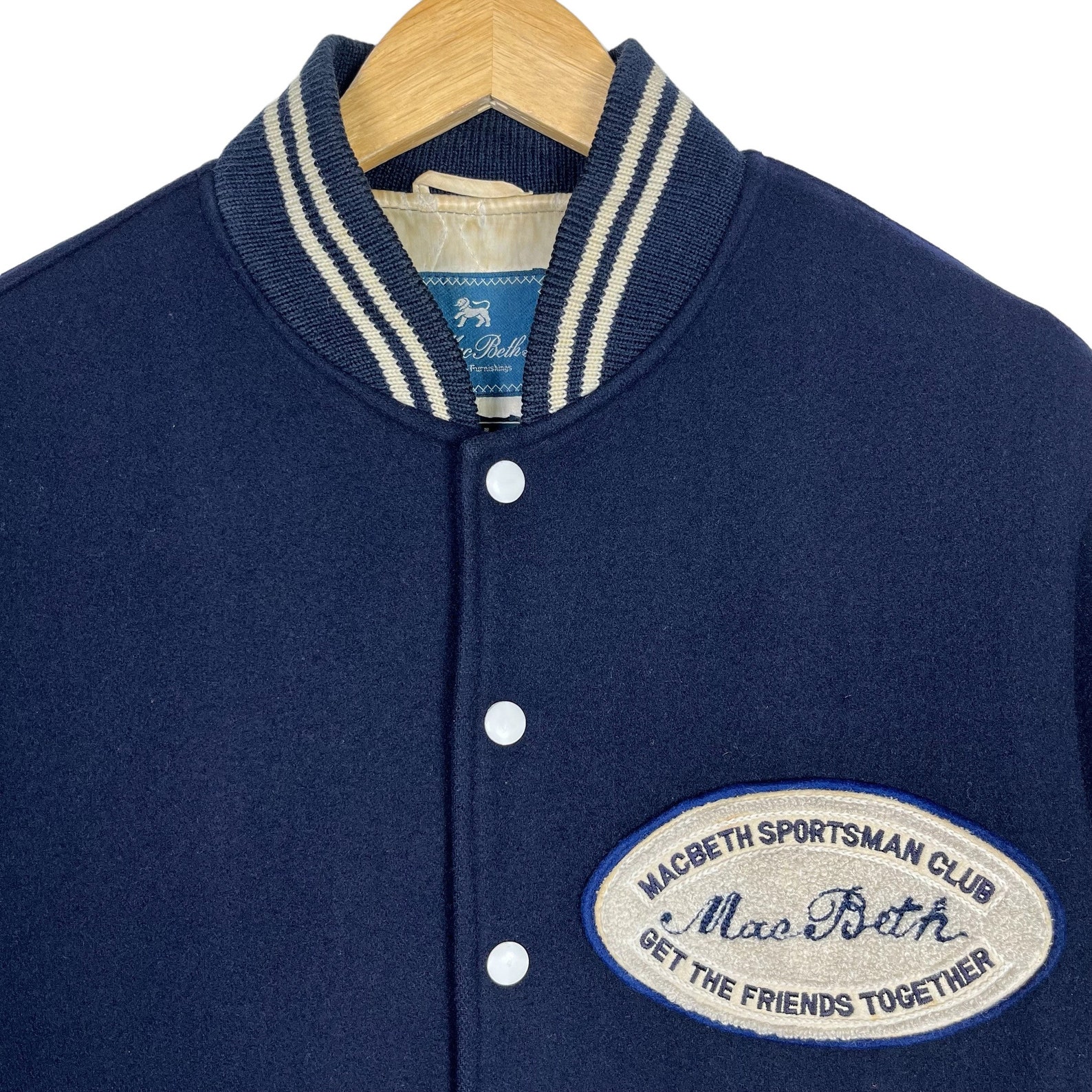 Vintage Macbeth Varsity Jacket Skatesbrand Streetwear Navy Blue Size ...
