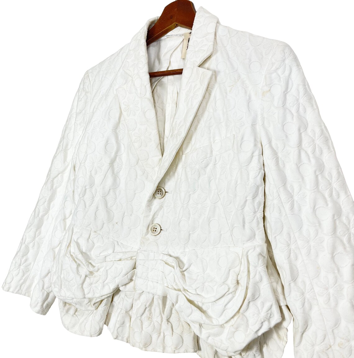 Tao Comme Des Garçons CDG Floral Pleated Cropped Short Blazer Jacket ...