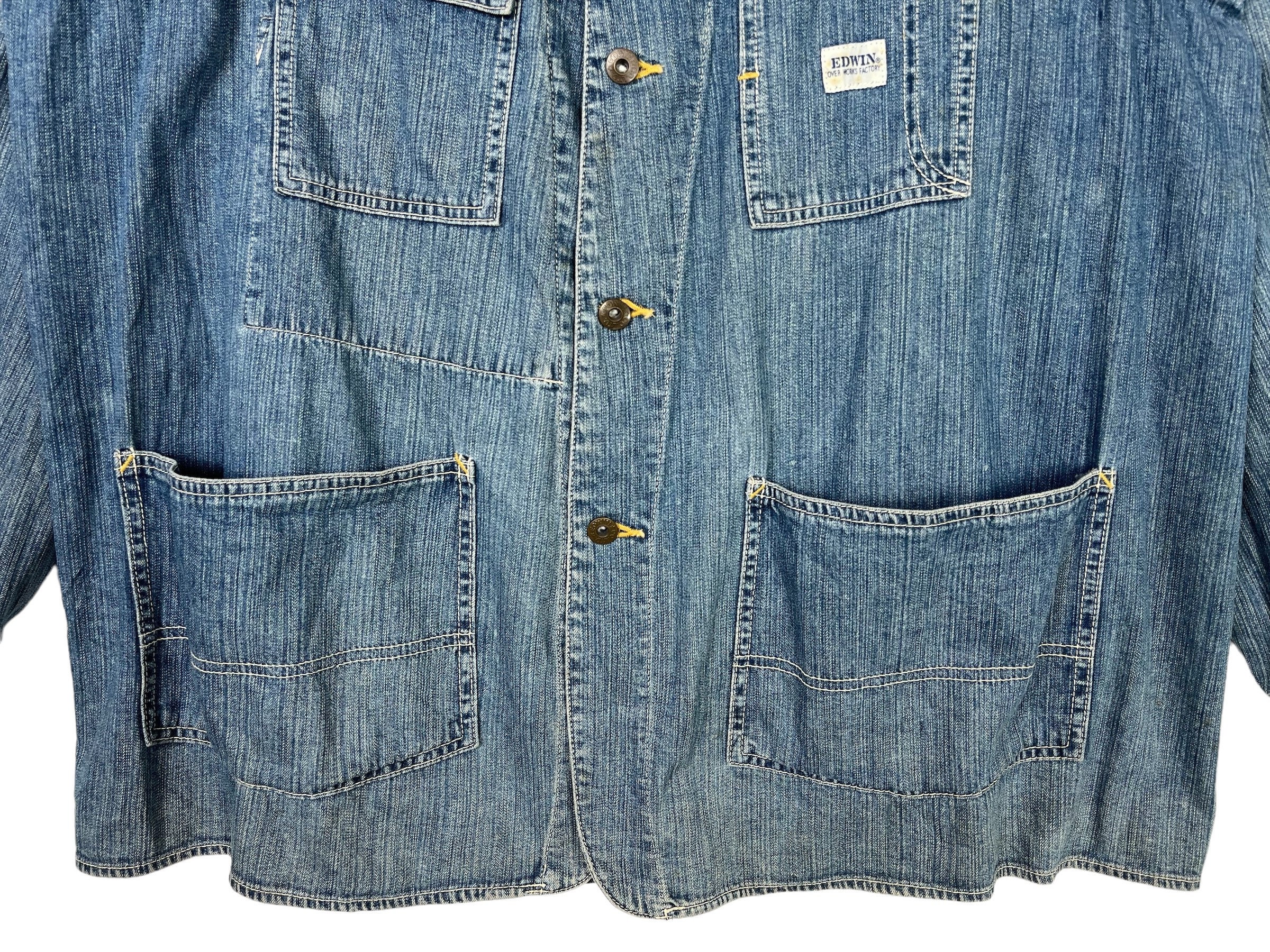 Vintage Edwin Over Work Denim Chore Jacket Blue Size Large - Etsy