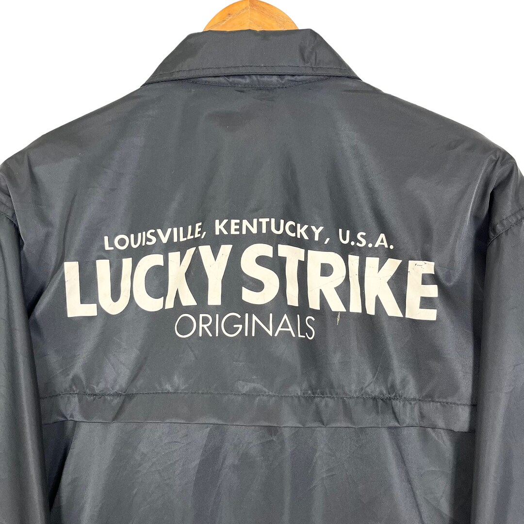 American Vintage 80’s Lucky Strike Originals Windbreaker Jacket Black ...