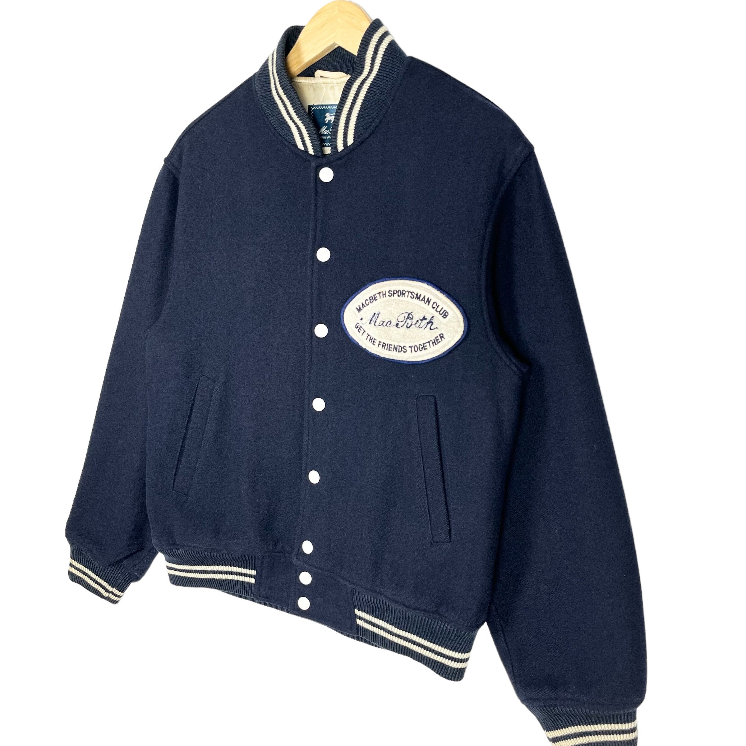 Vintage Macbeth Varsity Jacket Skatesbrand Streetwear Navy Blue Size ...