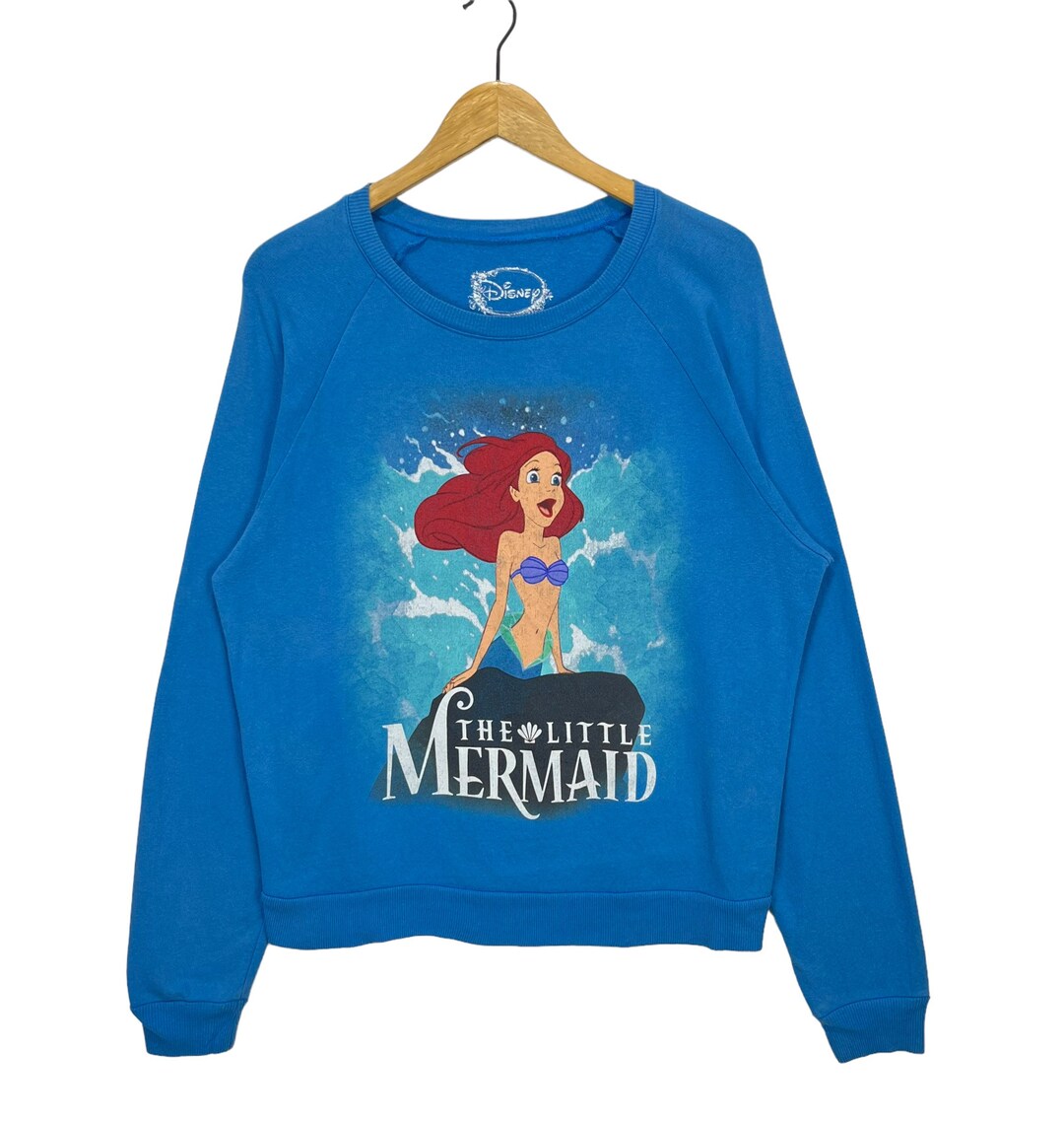 Walt Disney the Little Mermaid Jumper Crewneck Sweatshirt Blue Colour ...