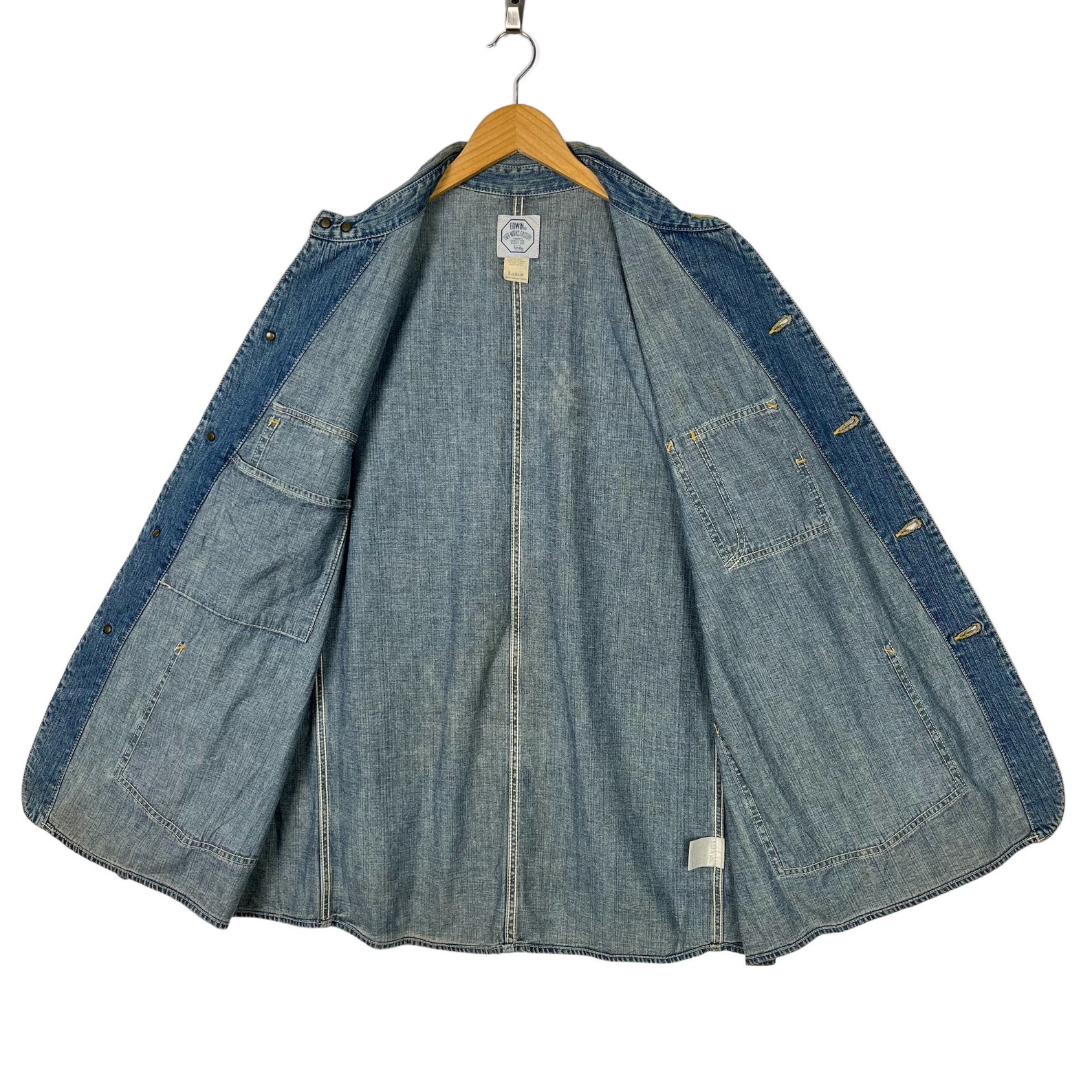 Vintage Edwin Over Work Denim Chore Jacket Blue Size Large - Etsy
