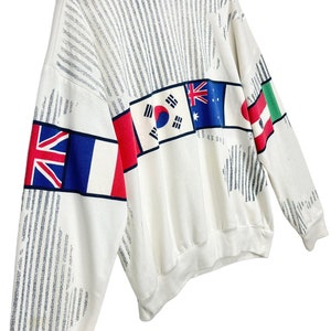 Rare! Vintage 80’s Multi Nation Flag Over Print Jumper Crewneck ...