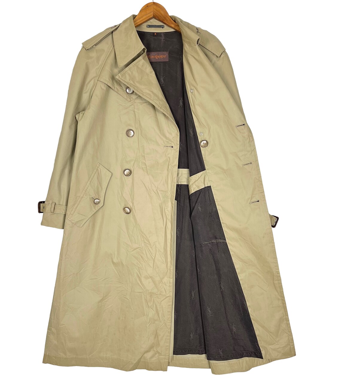 Vintage 90’s YSL Yves Saint Laurent Double Breasted Women Trench Coat ...