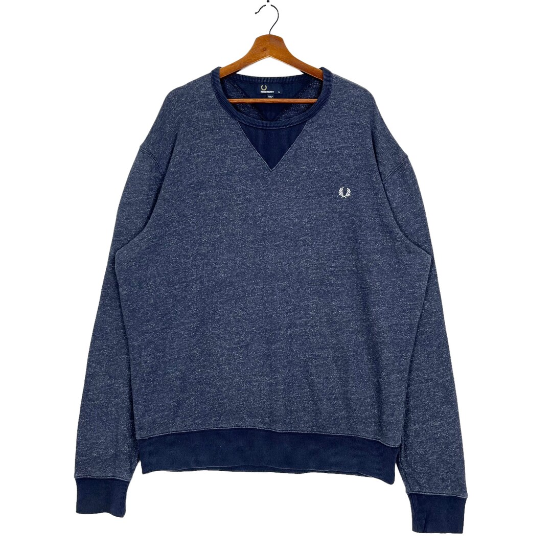 Fred Perry Pullover Jumper Crewneck Sweatshirt Dark Blue Size Extra ...
