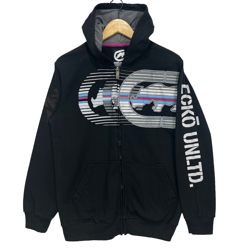Ecko Unltd. Zip up Hoodie Jacket Black Size X Large - Etsy