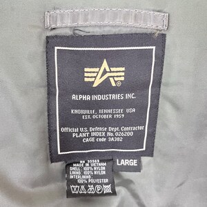 Alpha Industries Military Parka Jacket Green Size Large Made in Vietnam ...