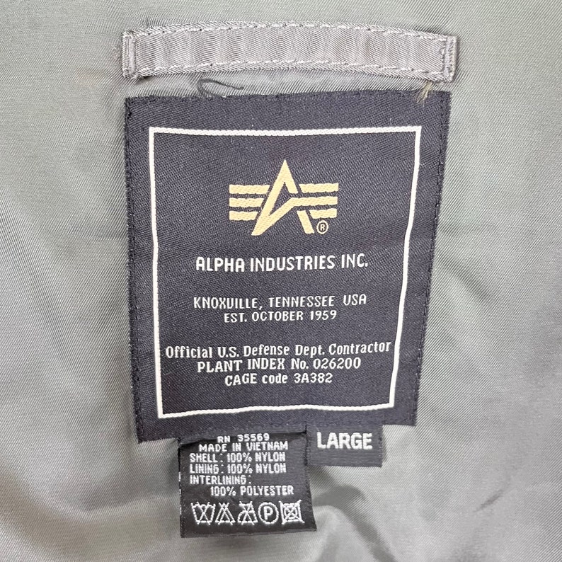 Alpha Industries Military Parka Jacket Green Size Large Made in Vietnam ...