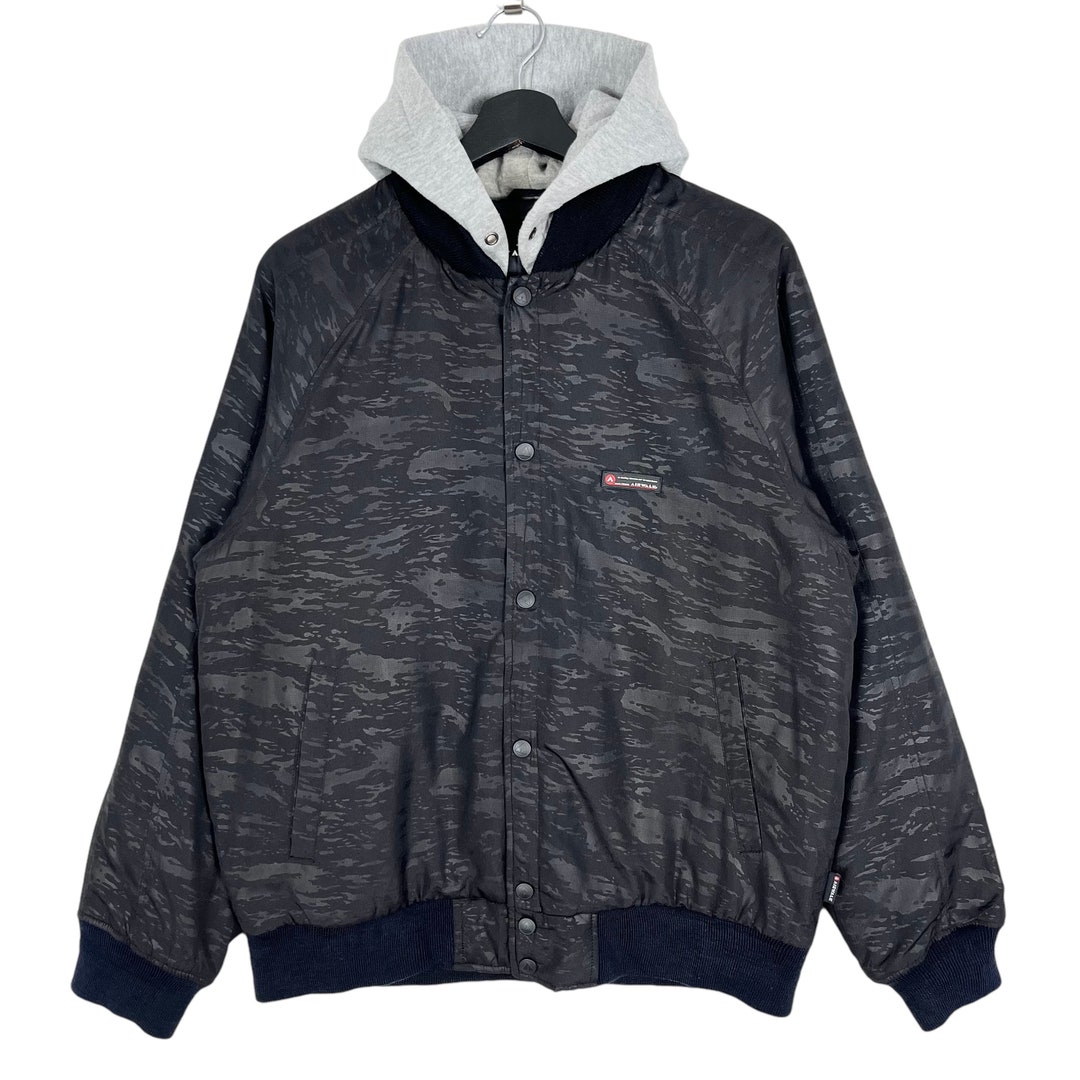 Airwalk Zipper Hoodie Jacket Tiger Striped Black Size Medium Made in ...