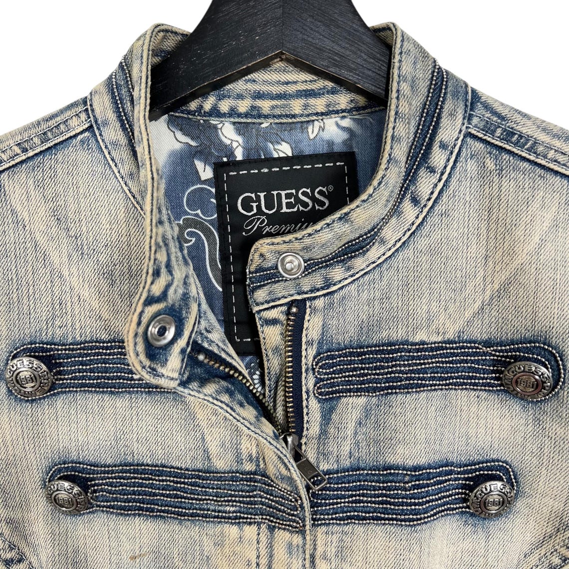 Vintage Guess Premium Special Limited Edition Denim Jacket Stretch Size ...