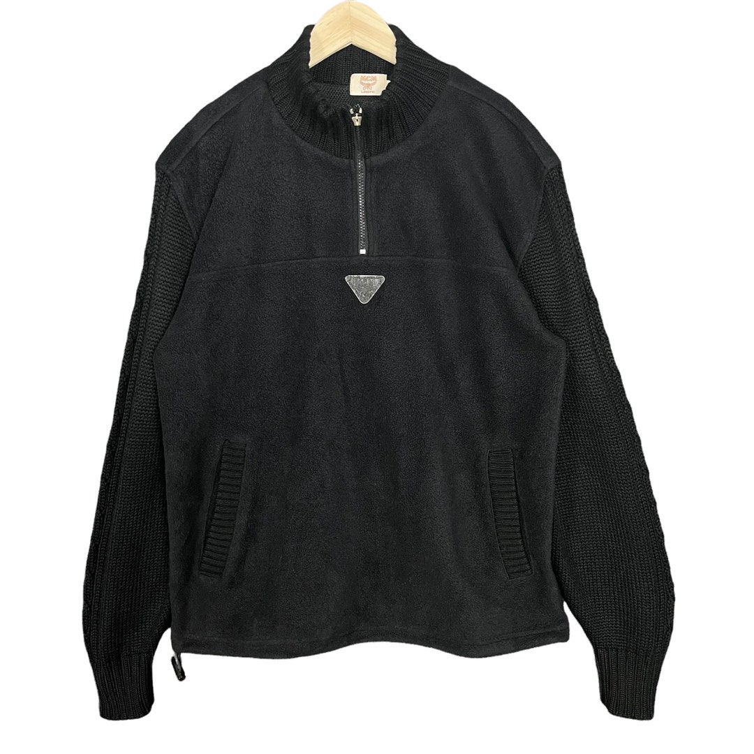 Vintage MCM Anorak Fleece Pullover Jacket Black Colour Size Large - Etsy