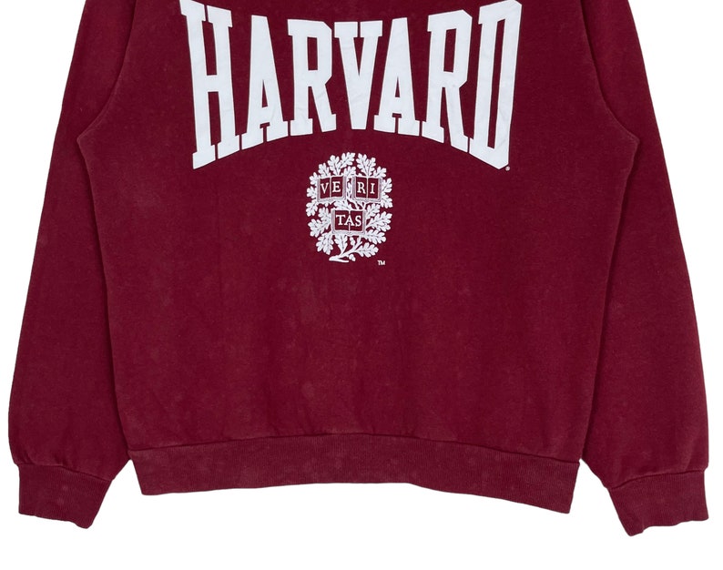 H&M Harvard University Big Logo Design Crewneck Sweatshirt Maroon Size ...